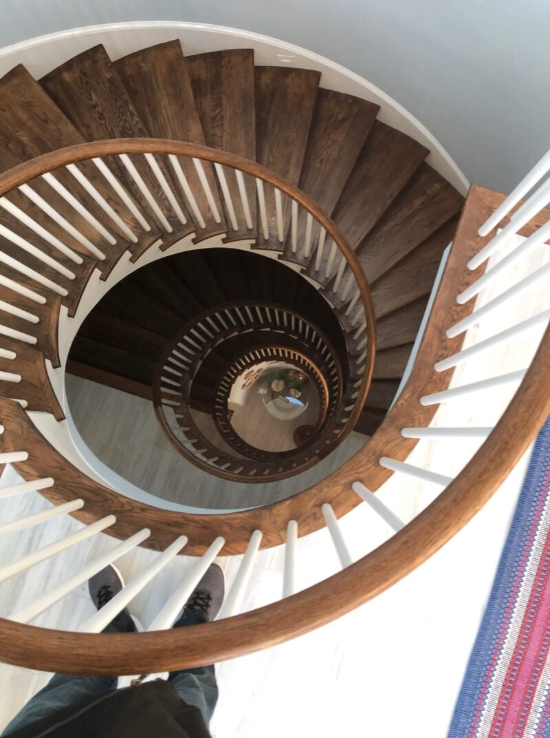 Stair Parts Project: Custom Stacked Wooden Circular Stairway | Stair ...