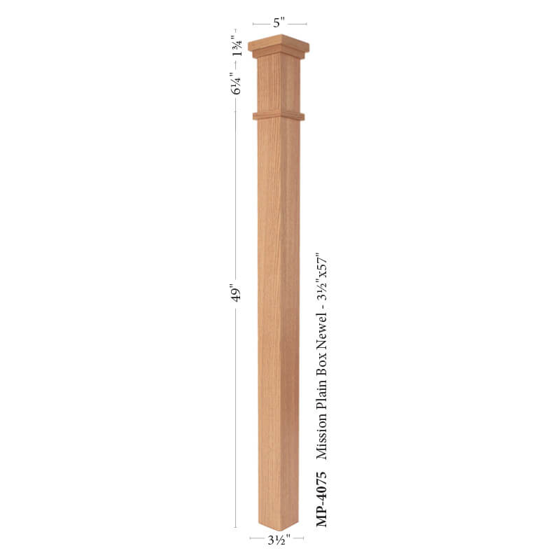 Box Newel Mission Style MP-4075 Solid | Stair-parts.com