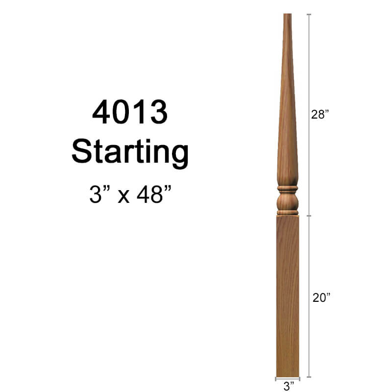 Starting Newel Post 4013 | Stair-parts.com