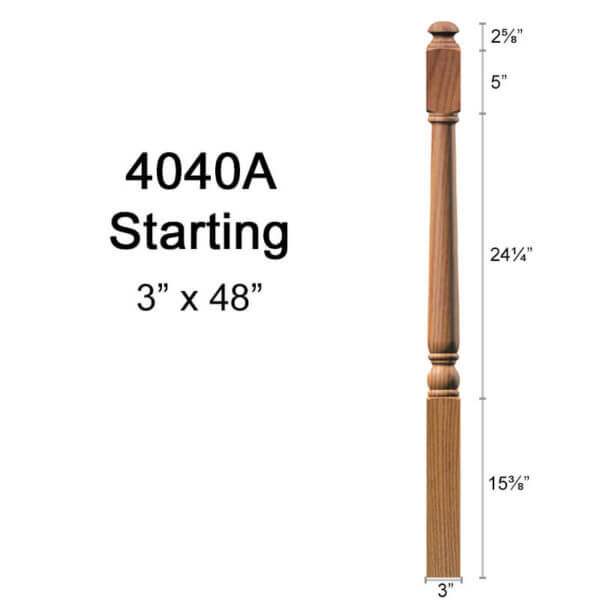 Starting Newel Post 4040A | Stair-parts.com
