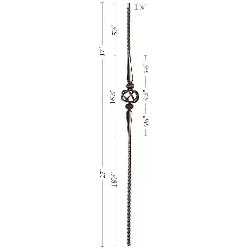 Single Basket W/ Spoons Iron Baluster | Stair-parts.com