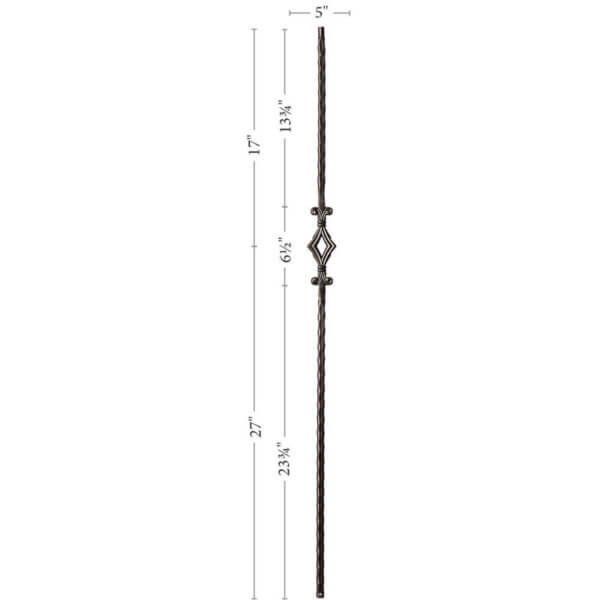 Single Diamond Iron Baluster | Stair-parts.com