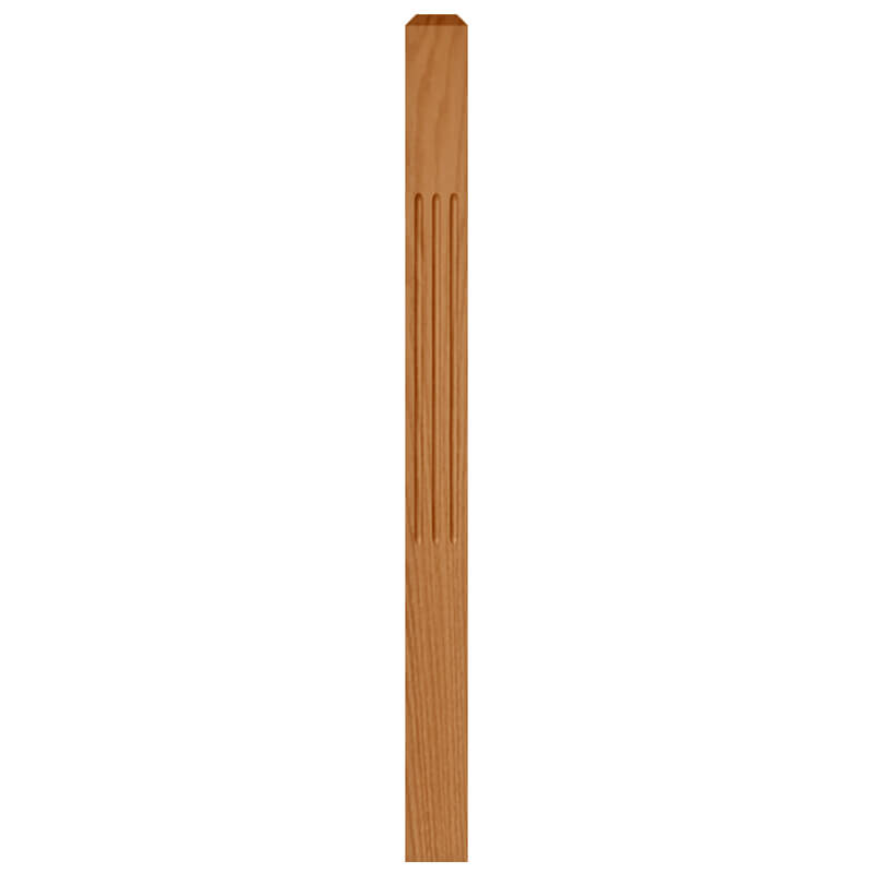 Fluted Square Newel Post w/ Chamfered Top F4002 | Stair-parts.com