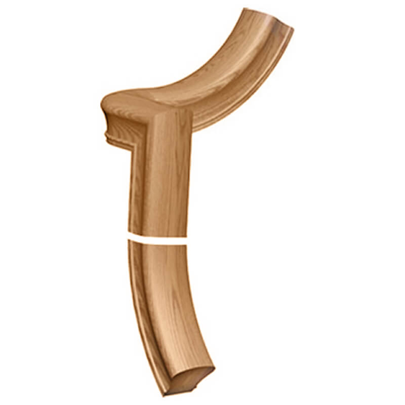 Right Hand 2 Rise 1/4 Turn Gooseneck with Top Up Easing | Stair-parts.com