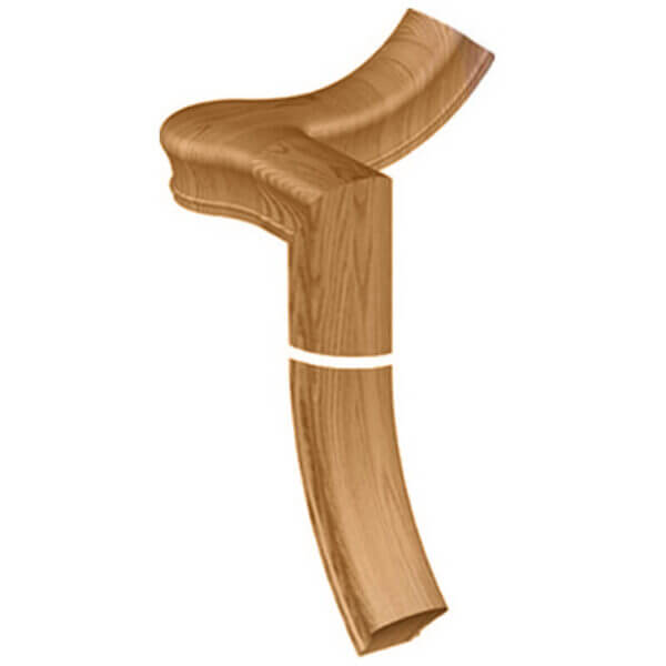 Right Hand 2 Rise 1/4 Turn Gooseneck with Cap and Top Up Easing | Stair ...